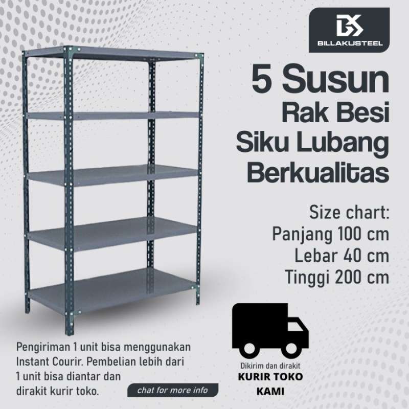 Jual Rak Besi Siku 5 Susun 100 Cm X 40 Cm X 200 Cm Rak Serbaguna di ...