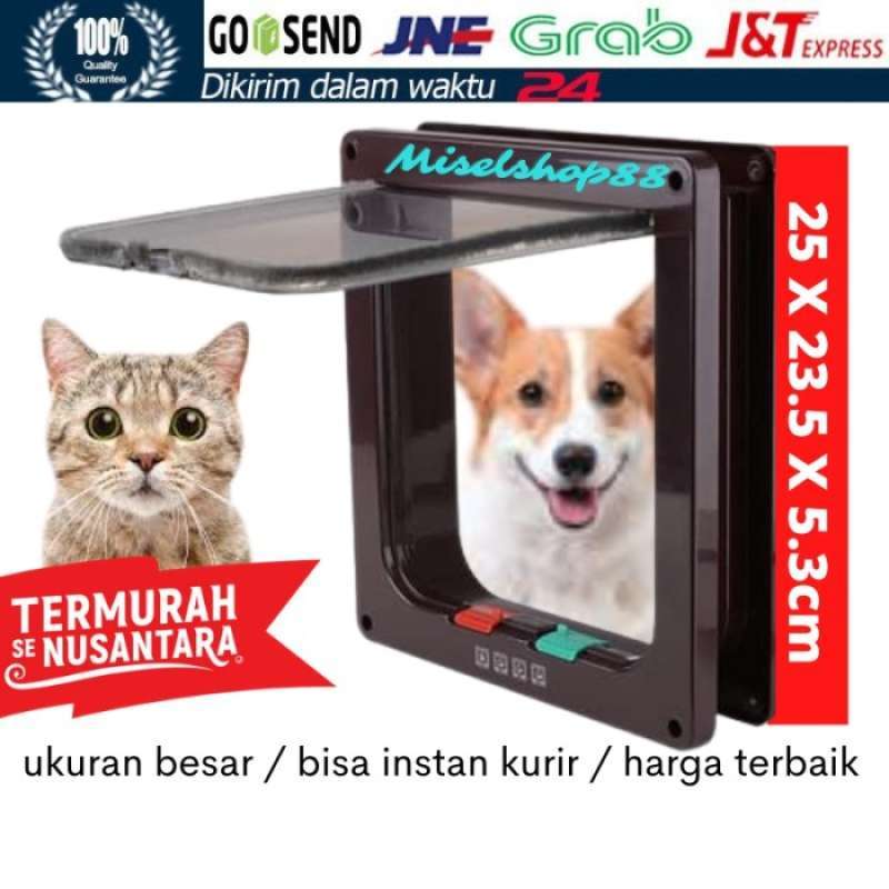 Promo Cat Door With Tunnel 4 Way Locking Pintu Kucing Anjing Diskon 23% ...