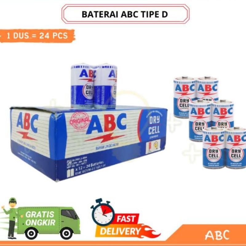 Promo Battery ABC BIRU R20 Type D Besar (Baterai Senter Besar ...