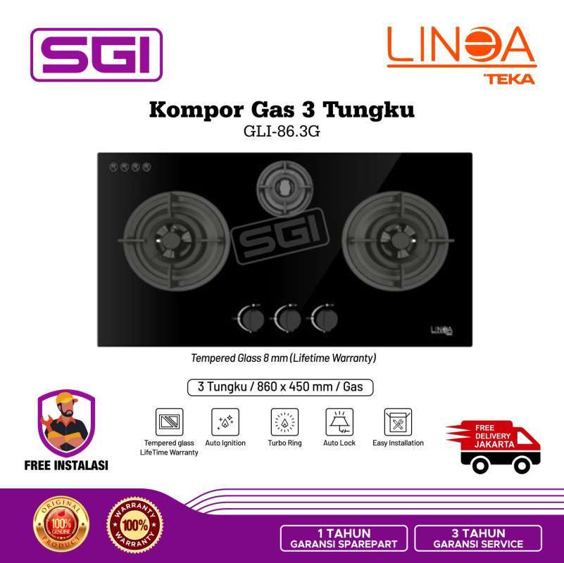 Jual LINEA by TEKA Kompor Tanam Gas GLI 86 3G AI AL Kompor Gas 3 Tungku di Seller SGI Official ...