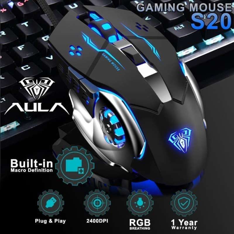 Jual Mouse Gaming Aula S20 2400dpi Rgb Driver Macro Software Di Seller Etshop1 - Wijaya Kusuma ...