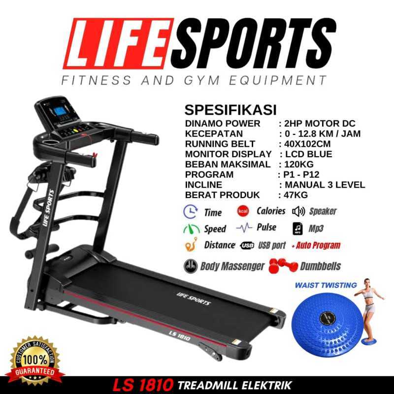 Promo LIFE SPORTS - TREADMILL ELEKTRIK LS 1080 - MOTOR 2 HP - MANUAL ...