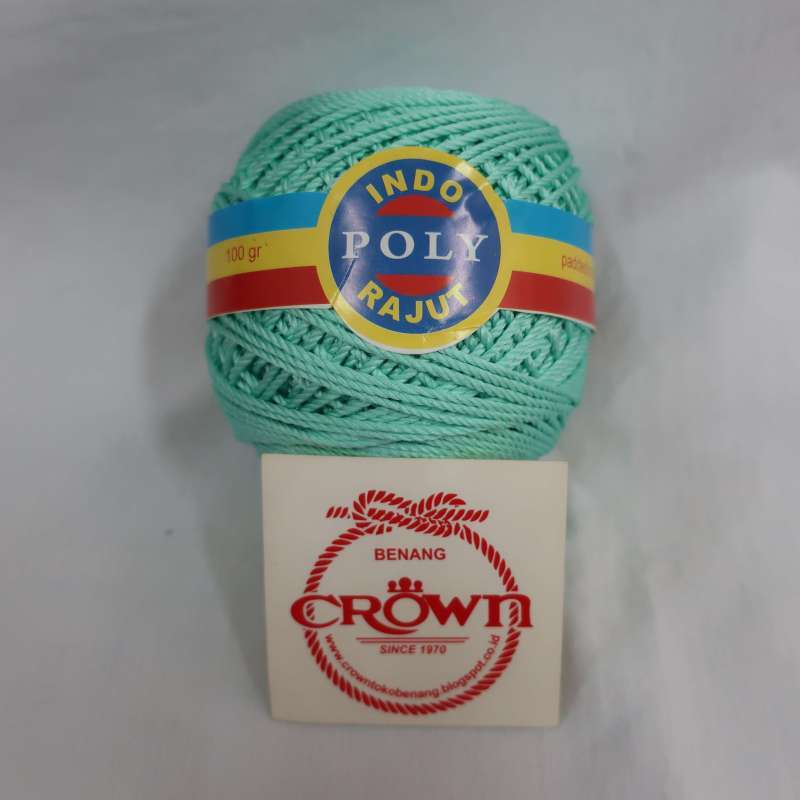 Jual Benang Poly Indo/Benang Rajut Poly Indo (Warna Hijau) - Hijau Mint ...