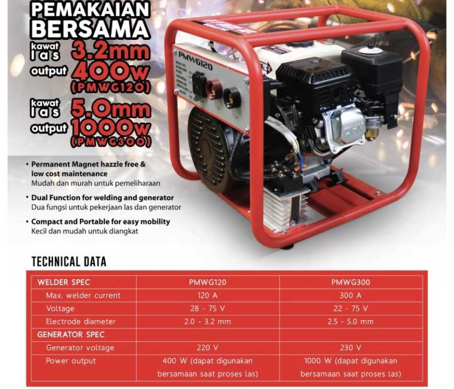 Jual Genset Las Generator Las Pmwg 120 Tiger Welding Generator Tiger Di ...