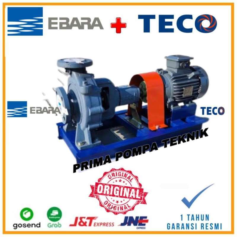 Jual POMPA EBARA 80X65 FSKA GLAND FAKING +Motor TECO 11Kw 15Hp 380 ...