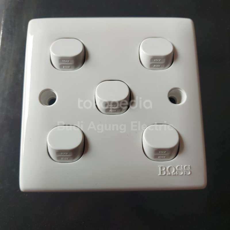 Promo Saklar 5 Gang Mata Kecil Tipe B30 Prime Boss. B35/1/2A.Saklar 5 ...