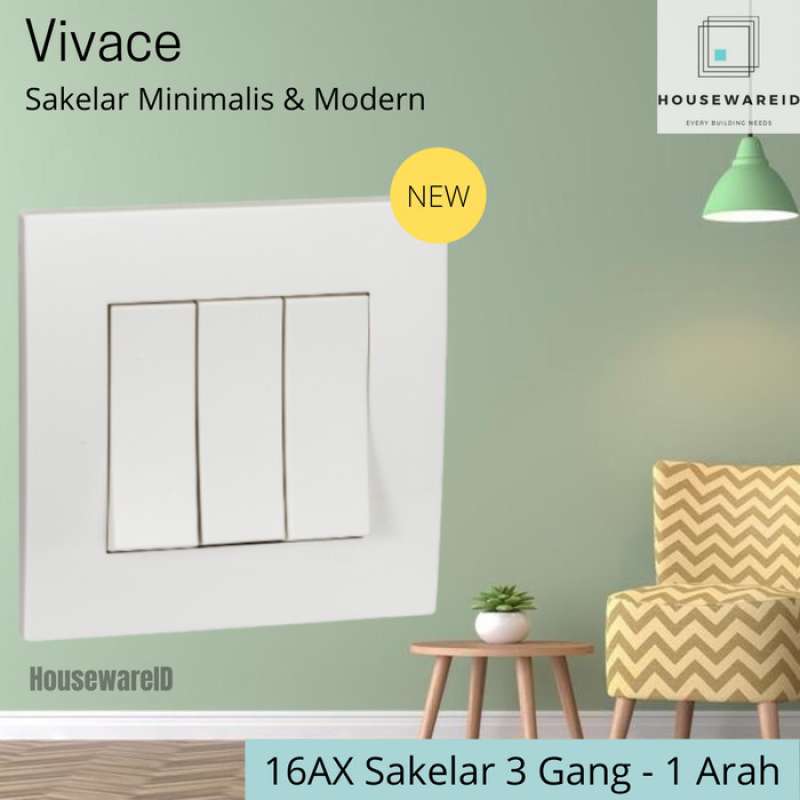 Promo Saklar 3 Gang Triple Seri Lampu Ib 1 Way 3G Switch Schneider ...