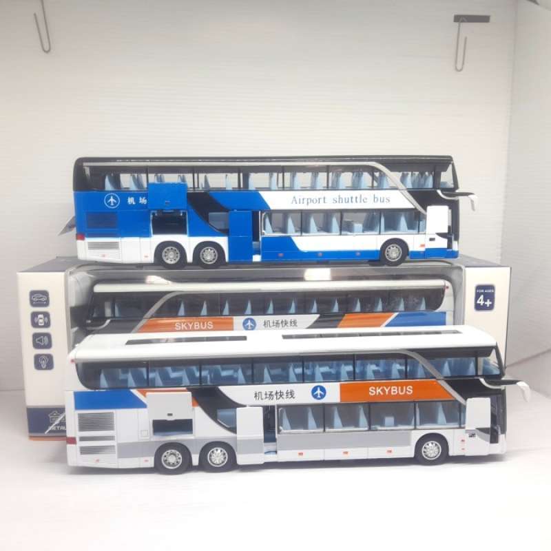 Promo Diecast Miniatur Bus Double Decker Sky Bus Keren Bus Tingkat Besi ...