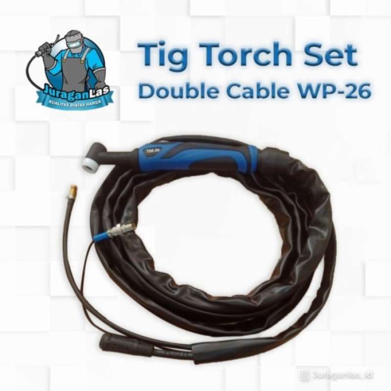 Promo Tig Torch stang las argon Set Double Cable WP-26 WP26 4meter ...