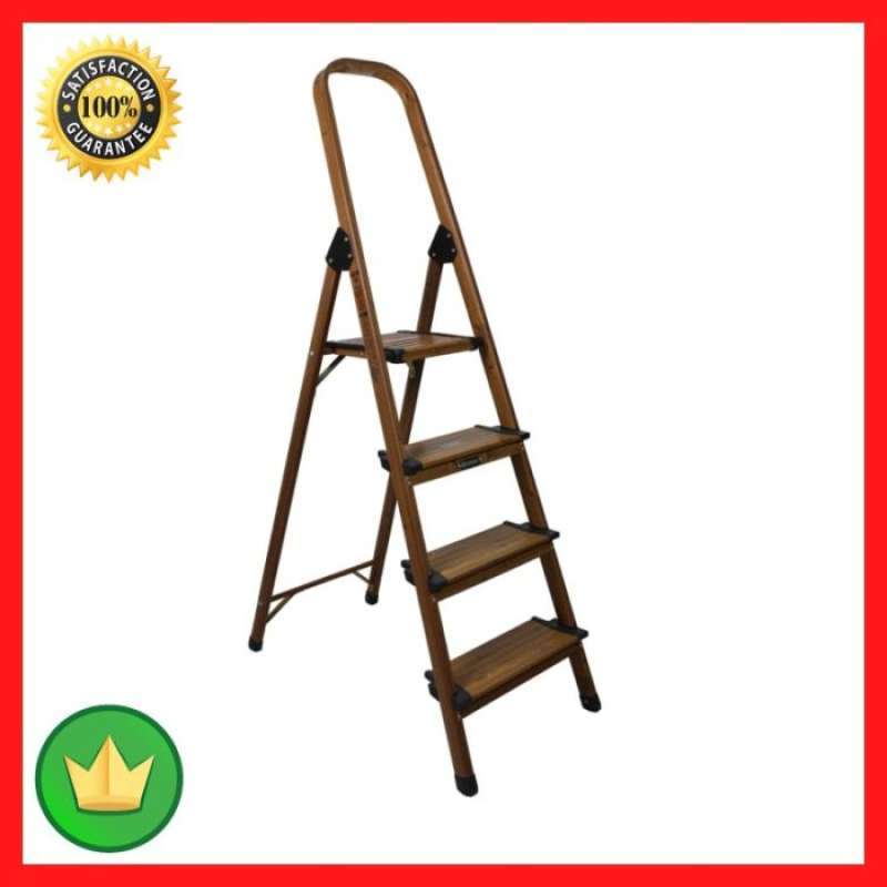 Promo Tangga Lipat Aluminium 4 Wide Step Motif Kayu Diskon 23% Di ...
