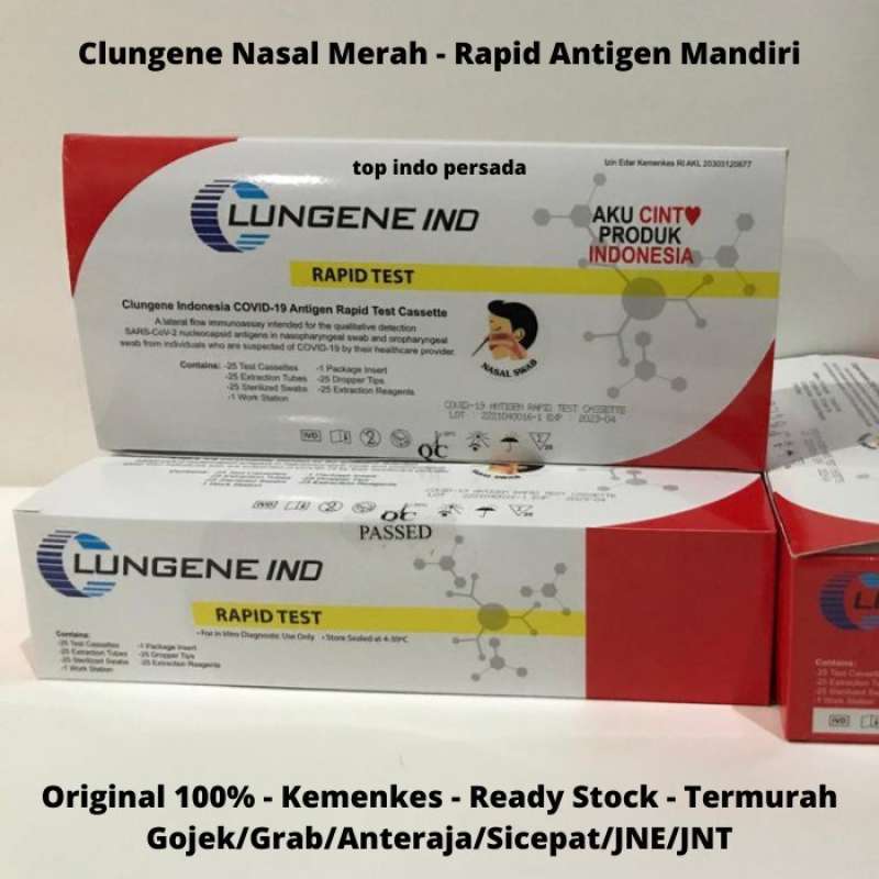 Jual antigen swab antigen lungene clungene merah 1box isi 25pcs di ...