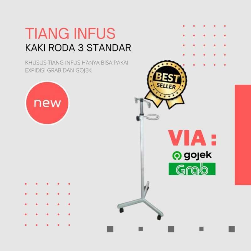 Jual Tiang Infus Kaki 3 Roda Standar Standard Infus di Seller Medika 23 ...