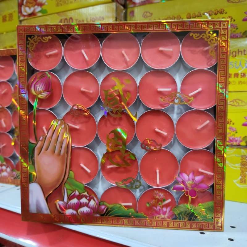Promo Lilin Tablet Merah/Tealight Candle Merah 100 Pcs Diskon 31% di ...