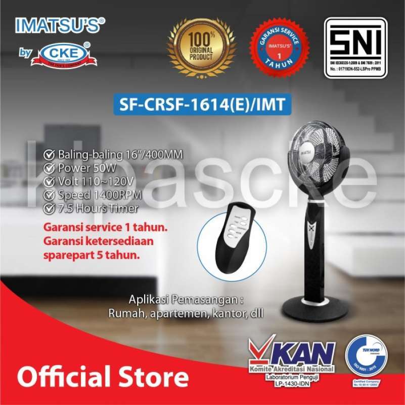 Promo Terbaik Imatsu Pillar Stand Fan With Remote 16 Inch Kipas Angin ...