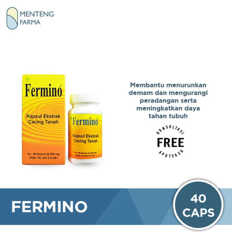 Jual Fermino (Kapsul Ekstrak Cacing Tanah) 40 Kapsul - Obat Tifus di ...
