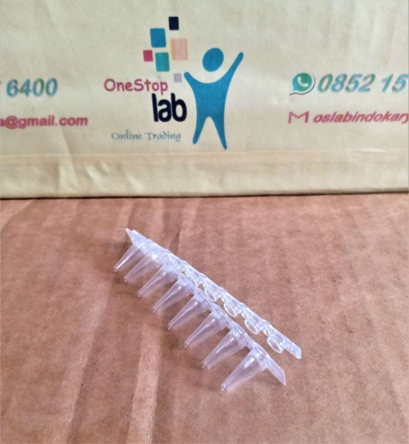 Jual Pcr Tube 8 Strip Flat Clear Cap 0,1 Ml 125 Strips/box Qpcr Tubes ...