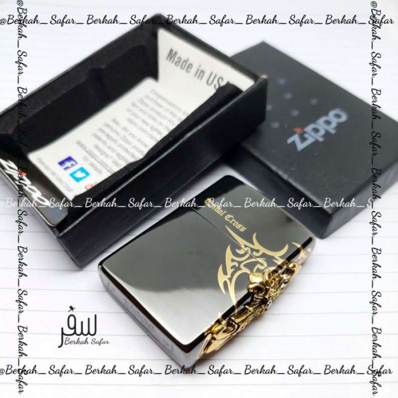 Jual korek api zp black ice emboss 3d tribal cross high premium di ...