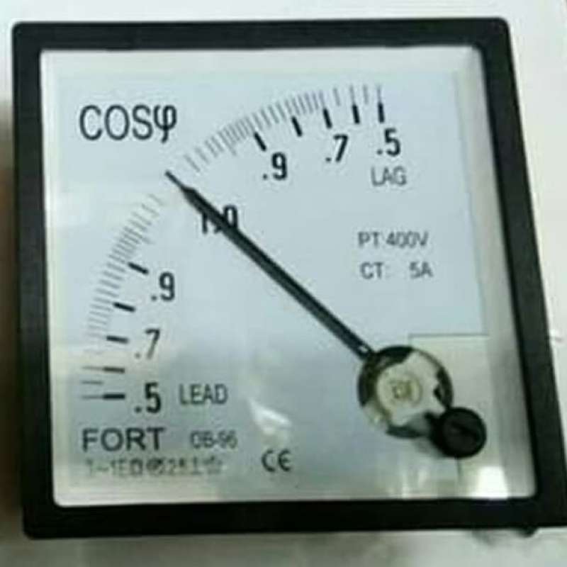 Promo Power Factor Meter / Cos Phi Analog 400V Size 96X96 Fort (Class:1 ...