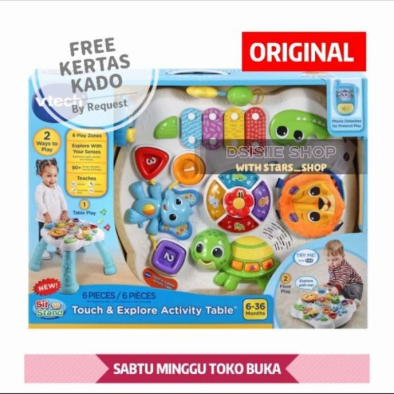 Promo Vtech Sit To Stand Touch And Explore Activity Table Original ...