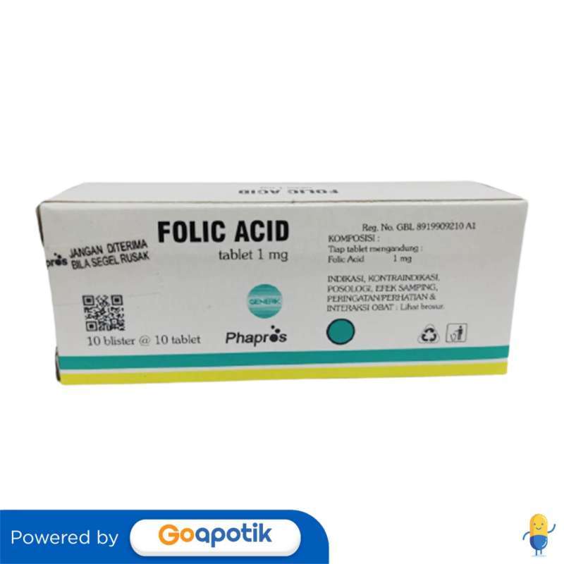 Jual Folic Acid Phapros 1 Mg Box 100 Tablet Di Seller Apotek Potenza ...