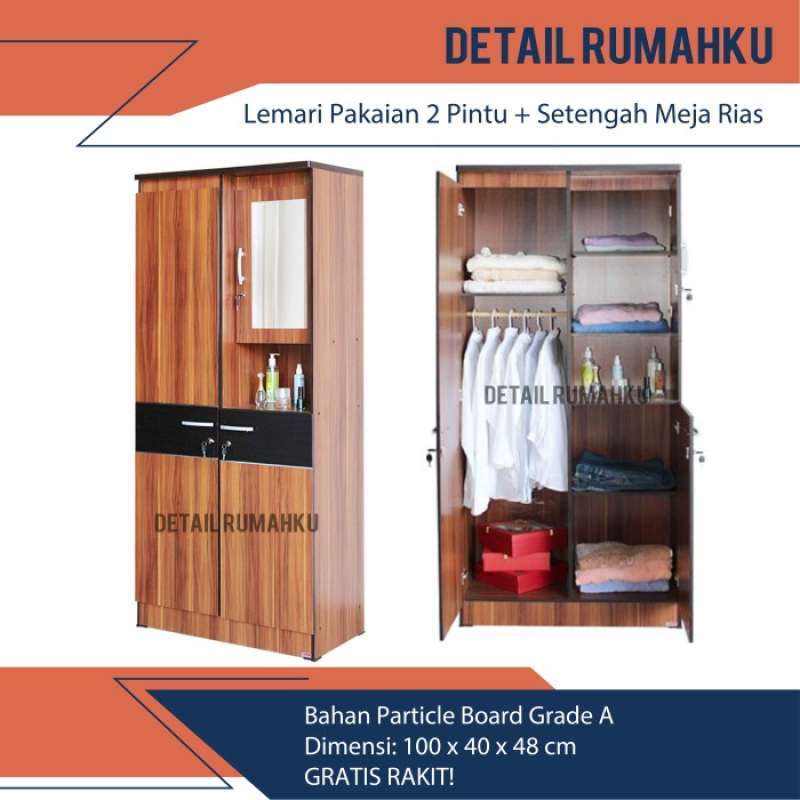 Promo Lemari Pakaian Minimalis 2 Pintu Termurah Oak Muda Diskon 35% Di Seller Bos Kiwil - Serua ...