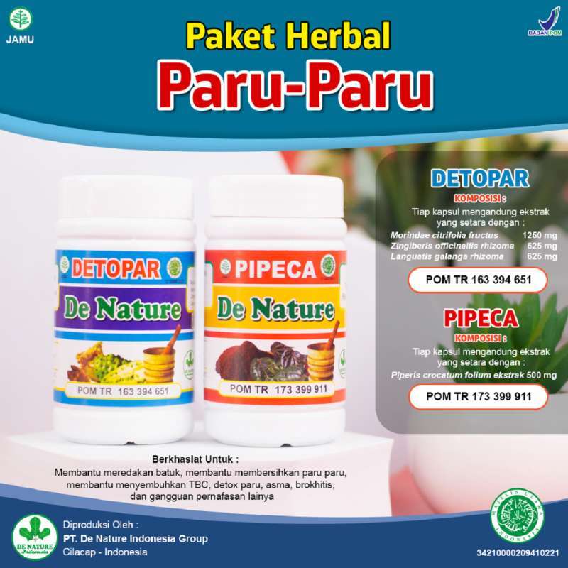 Jual Obat Detopar Pipeca Denature Atas Paru-paru, Tbc, Batuk Berdarah ...