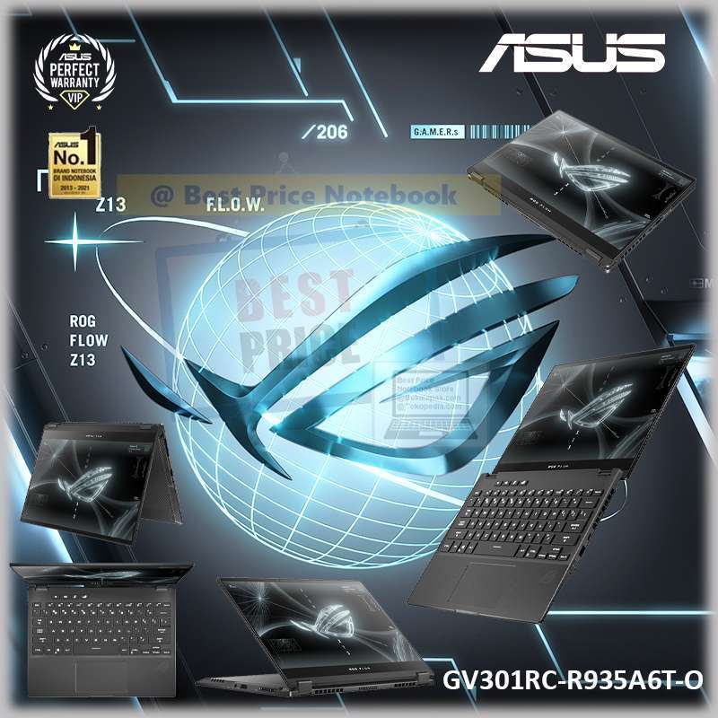 Jual ASUS FLIP GAMING ROG FLOW X13 GV301RC-R935A6T-O BLACK AMD R9-6900 ...