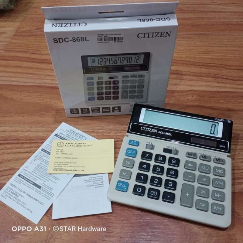 Jual Citizen Calculator Sdc 868 L / Kalkulator Citizen 12 Digit ...