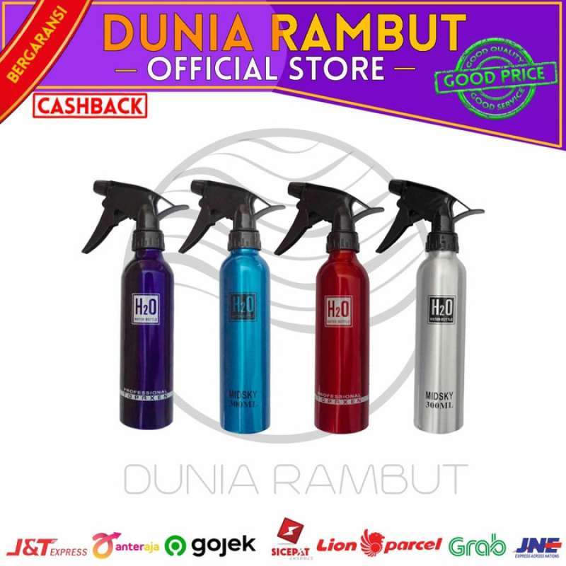 Jual BOTOL SEMPROTAN AIR / BOTTLE WATER SPRAY ALUMUNIUM H2O 300ML ...