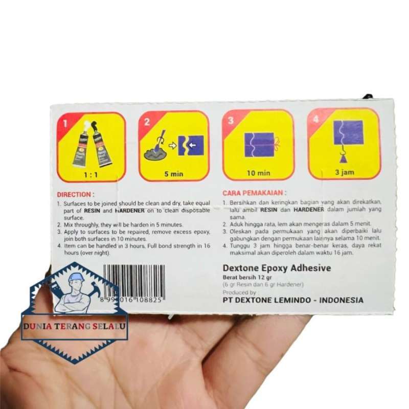 Jual Lem Besi Dextone 5 Menit Kecil 12 Gram - Lem Perekat Besi Plastik ...