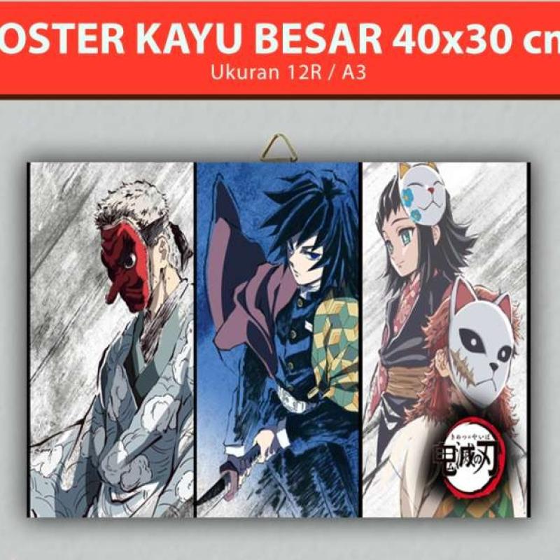 Jual Poster Kayu Demon Slayer Kimetsu No Yaiba Anime Terbaru Berbagai ...