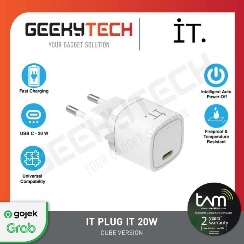 Jual IT Plug IT 20 Cube Wall Charger USB C 20W Fast Charging Kepala ...