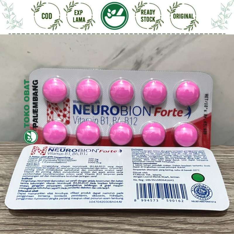 Jual NEUROBION FORTE 10 TABLET B1 B6 B12 VITAMIN B NEUROBION PINK ...