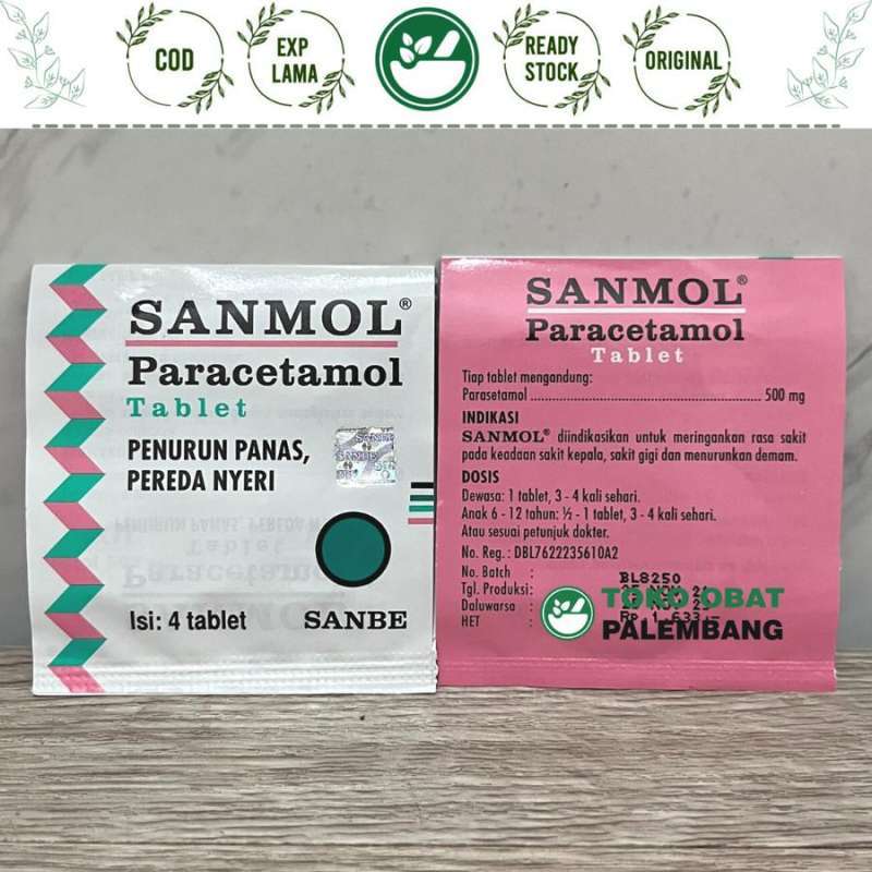 Jual Sanmol Paracetamol 4tablet Penurun Panas Pereda Nyeri Sanbe 500mg ...