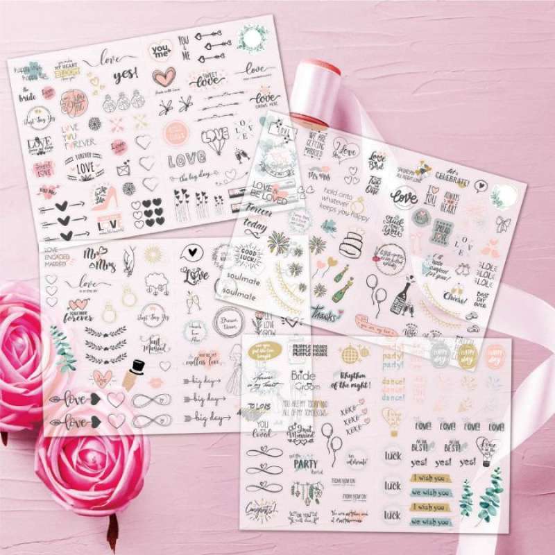 Jual 4 Sheets Wedding Bliss Stickers Adorable Anti-fade PVC Removable ...