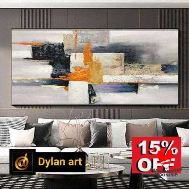 Jual Lukisan Abstrak Modern Hiasan Dinding Texture Art Line Multi Color ...