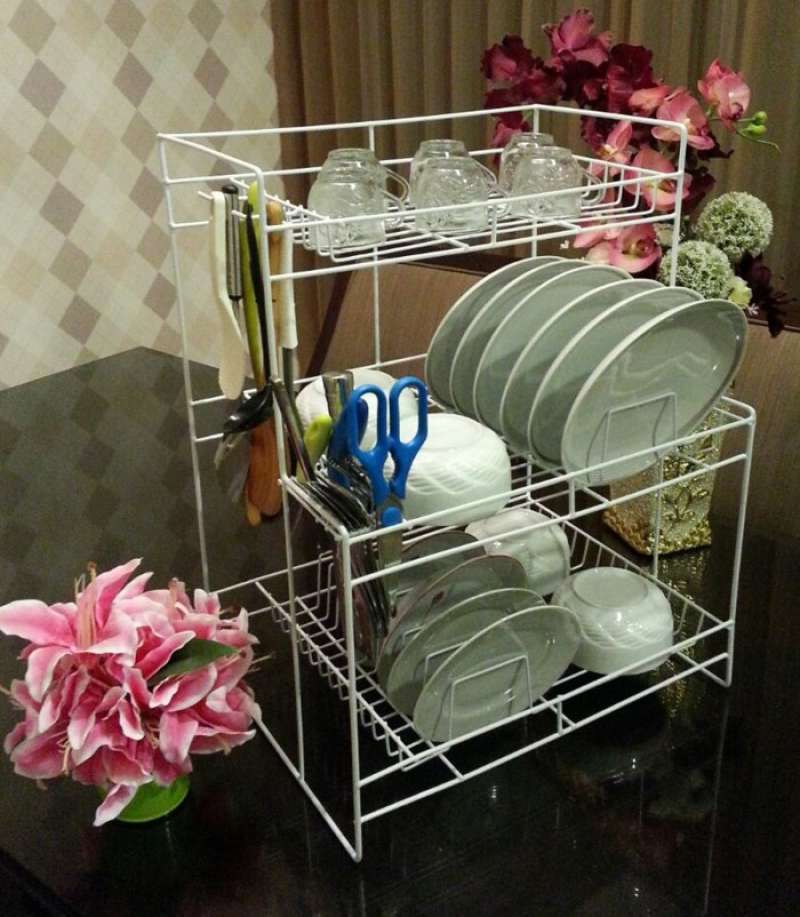 Promo Rak Piring 3 Tingkat/Rak Gelas/Rak Kawat/Rak 3 Tingkat TOBA ...
