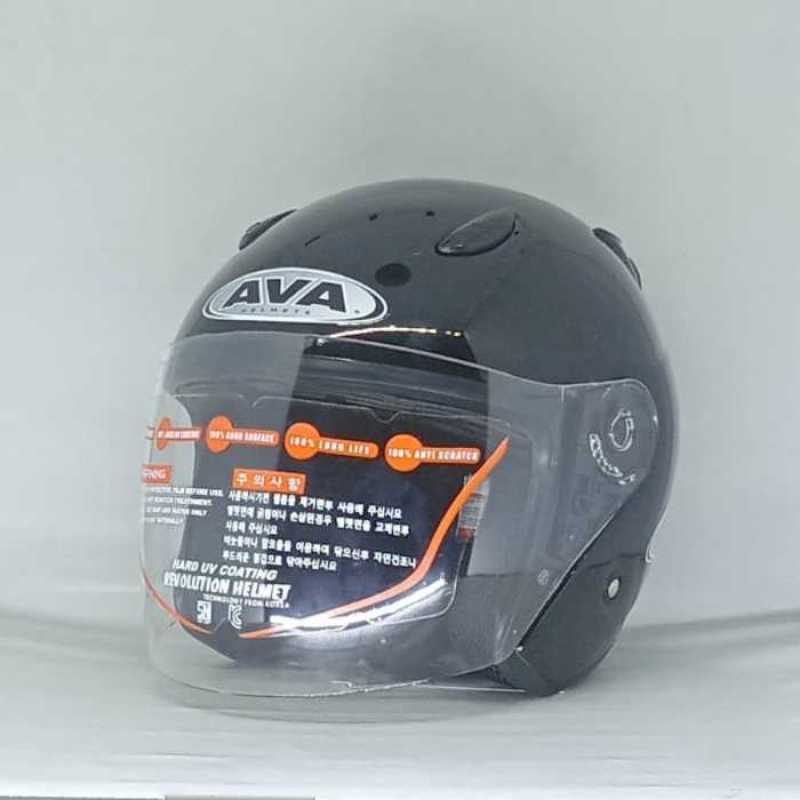 Jual Helm Motor Half Face Dewasa Ava Centro Ss7 Hitam Polos Sni Dot di ...