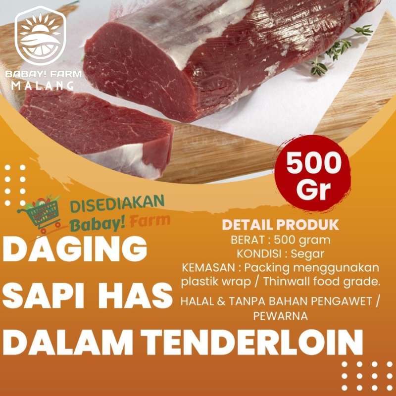 Jual Daging Sapi Has Dalam / Beef Tenderloin 500 Gr / Lulur Dalam 1 Kg ...