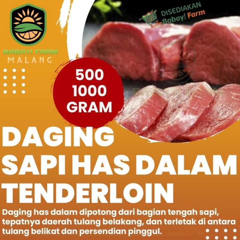 Jual Daging Sapi Has Dalam / Beef Tenderloin 500 Gr / Lulur Dalam 1 Kg ...