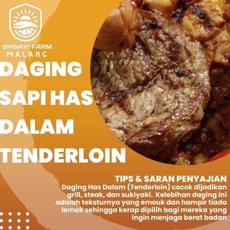 Jual Daging Sapi Has Dalam / Beef Tenderloin 500 Gr / Lulur Dalam 1 Kg ...