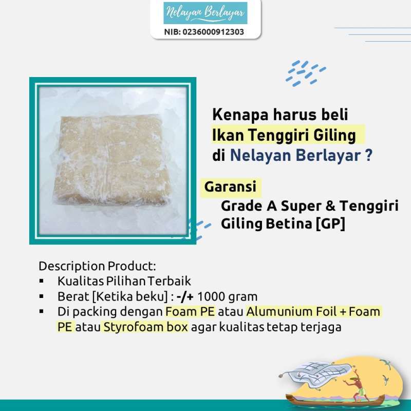 Jual Ikan Tenggiri Giling Grade A Gp [1 Kg] - Nelayan Berlayar Halal Di ...