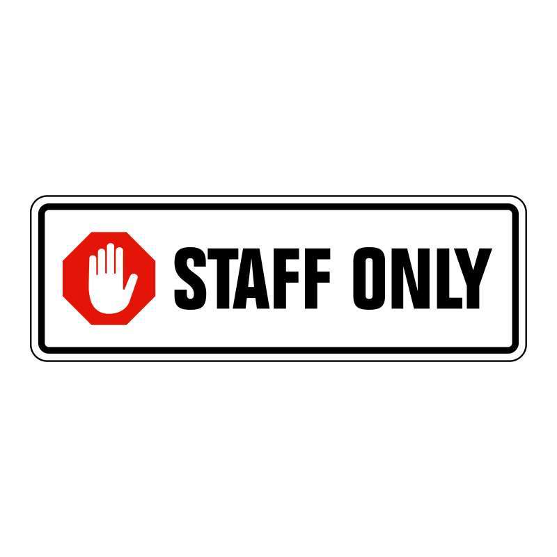 Jual RAMBU - RAMBU AKRILIK STAFF ONLY 10CM X 30CM SIGNAGE - MULTICOLOR ...