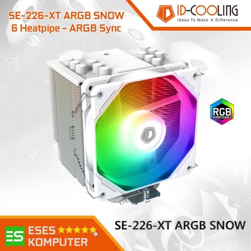 Jual ID-COOLING SE-226-XT ARGB SNOW WHITE 120MM CPU Cooler HSF Intel ...
