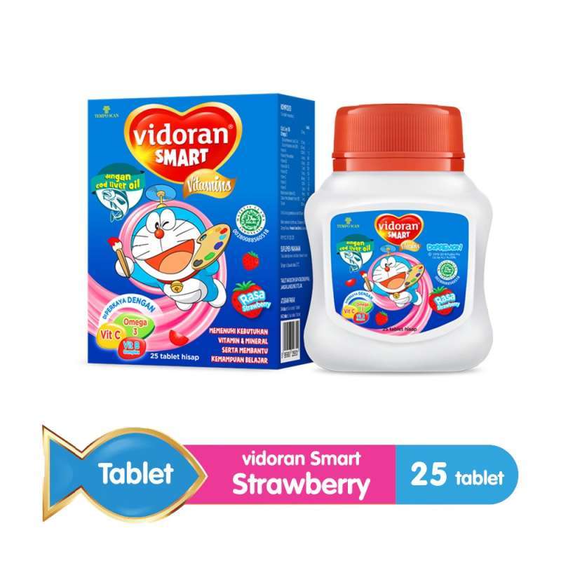 Jual Vidoran Smart Strawberry Tablet [25 tablet/bundling 4] di Seller ...