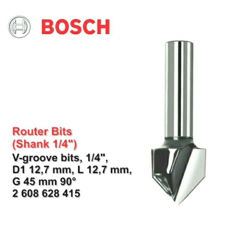 Promo Mata Router Kayu Bosch (V - Groove Bits 90Â°) 12.7Mm X 12.7Mm ...
