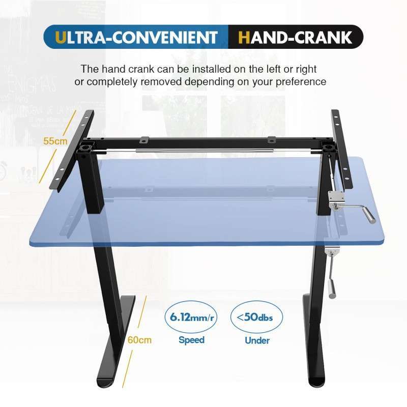 Promo Vici Meja Kaki Adjustable Manual Hand Crank Working Gaming Desk ...