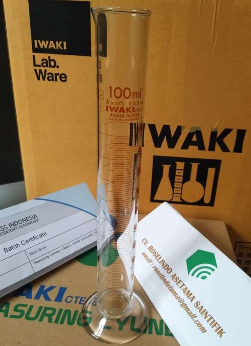 Promo Gelas Ukur 100 mL Measuring Glass IWAKI Original Diskon 33% di Seller Anes Medika Center ...