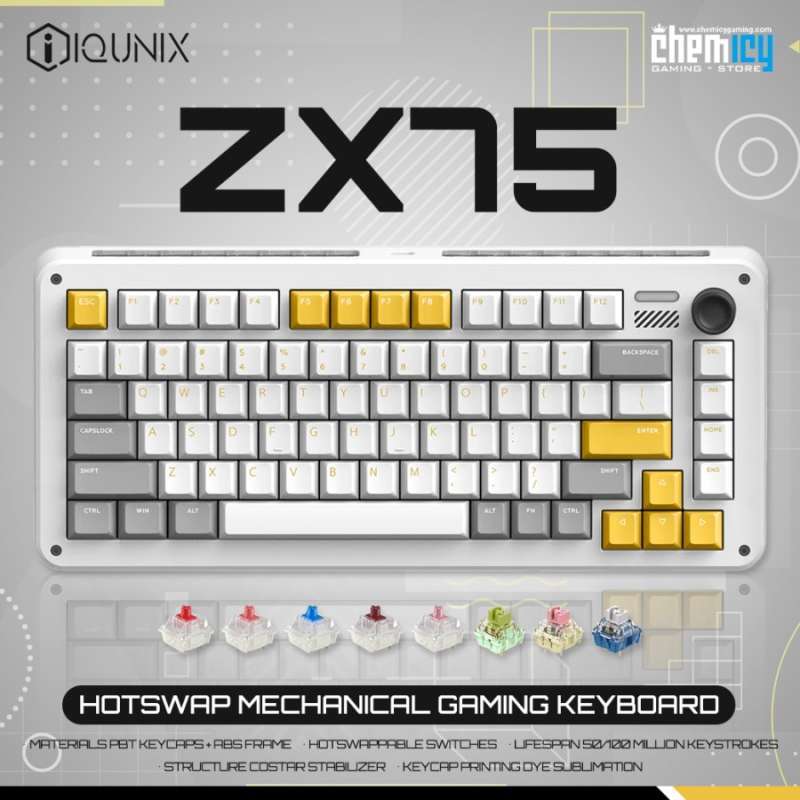 Jual Iqunix Zx75 Gravity Wave Wireless Rgb Mechanical Gaming Keyboard - Cheery Red Di Seller ...