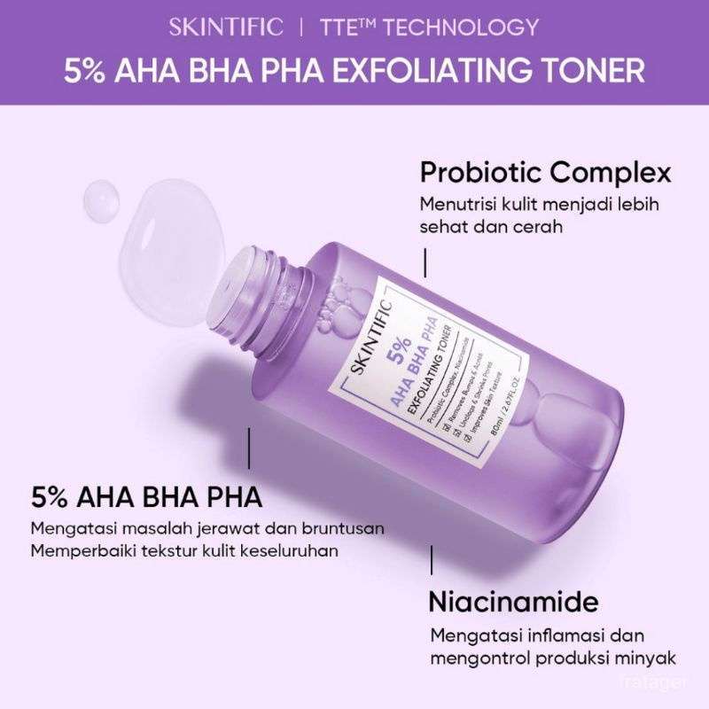 Jual Skintific 5% Aha Bha Pha Exfoliating Toner 80ml Di Seller Linda Kosmetik Palembang Official ...